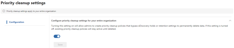 Priority cleanup enables removal of items on hold from Microsoft 365 ...